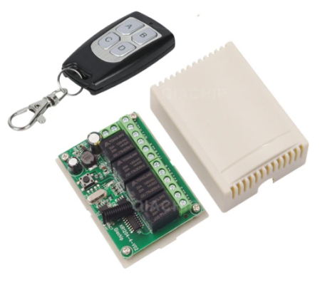 433MHz Universal Wireless DC 12V 4CH RF Remote Control Switch Receiver Module & 433 MHz ...