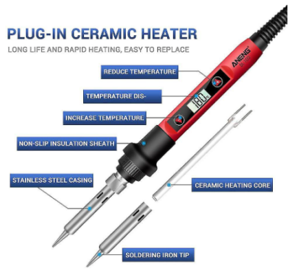 Sl102 Led Digital Constant Temperature Adjustable Electric Soldering Iron 220v 60w - Prototype DIY